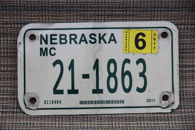 2017 NEBRASKA License Plate *** Motorcycle *** '17 NEB MC | eBay