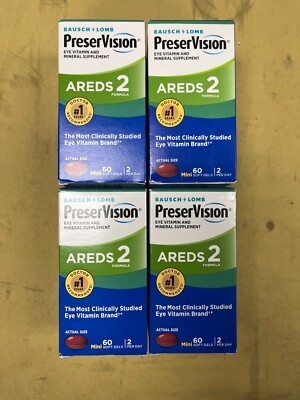 4 New Bausch + Lomb PreserVision AREDS 2 Formula - 60 Mini Soft Gels ...