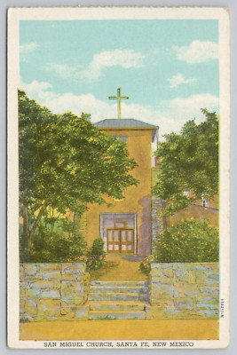 Postcard San Miguel Church Santa Fe New Mexico | eBay