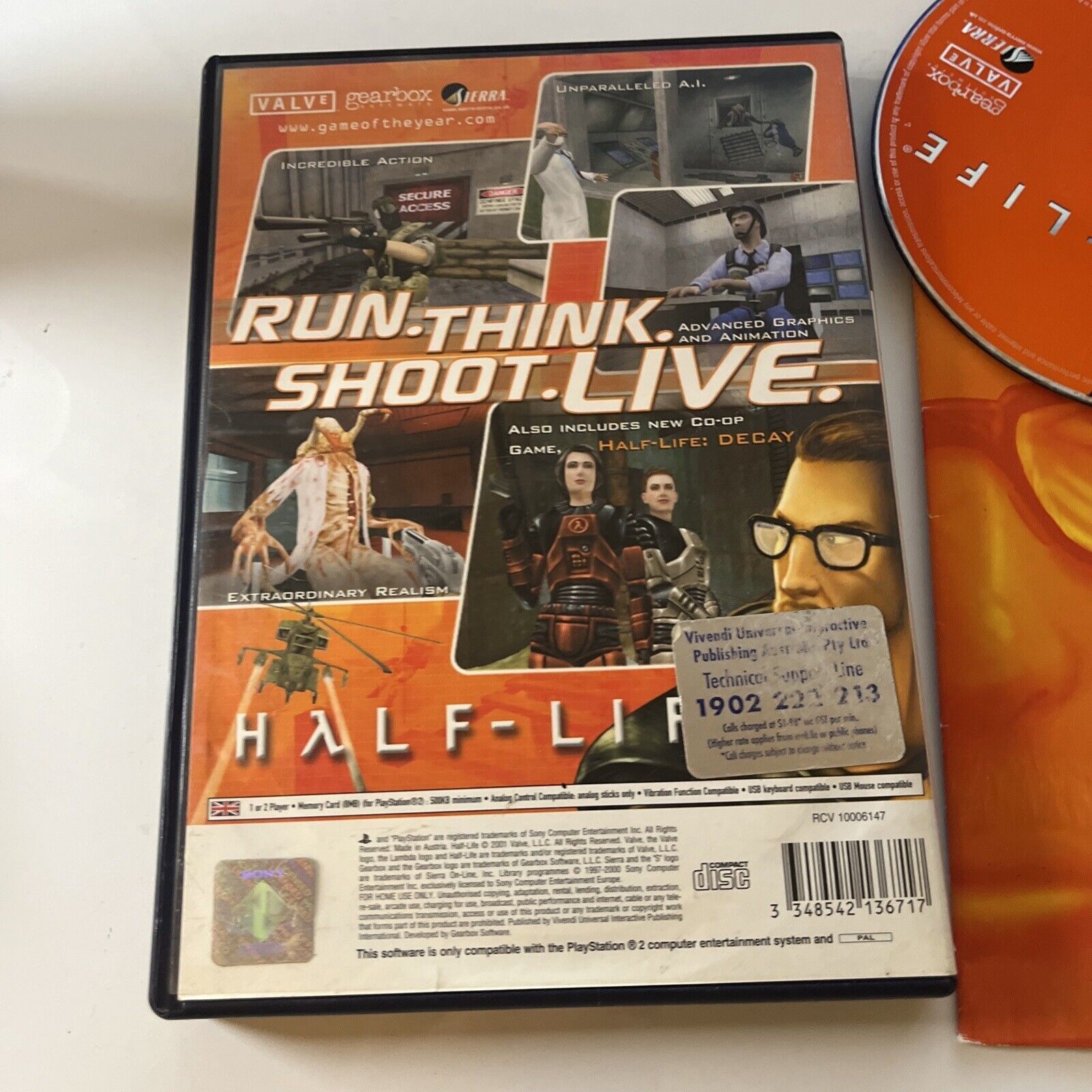 Half-Life PS2 Sony Playstation 2 PAL Shooter 2000 Game with Manual ...