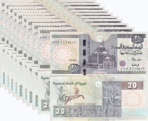 Egypt 20 Pounds 2024 P 74 NEW UNC LOT 10 PCS NR | eBay