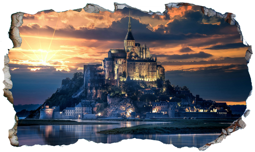 Mont St Michel Castle France Magic Window Wall Art Self Adhesive ...