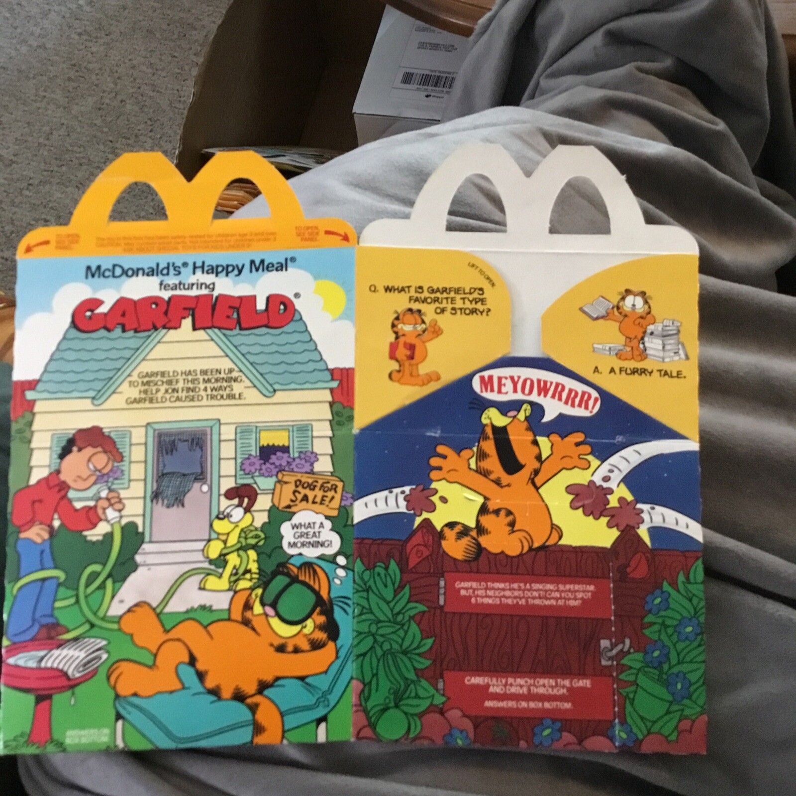 1989 McDonald's GARFIELD Happy Meal Box - Mischief | eBay