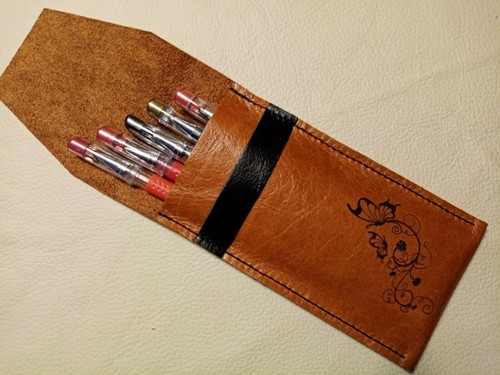 Real leather pencil case with laser engraving. | eBay UK