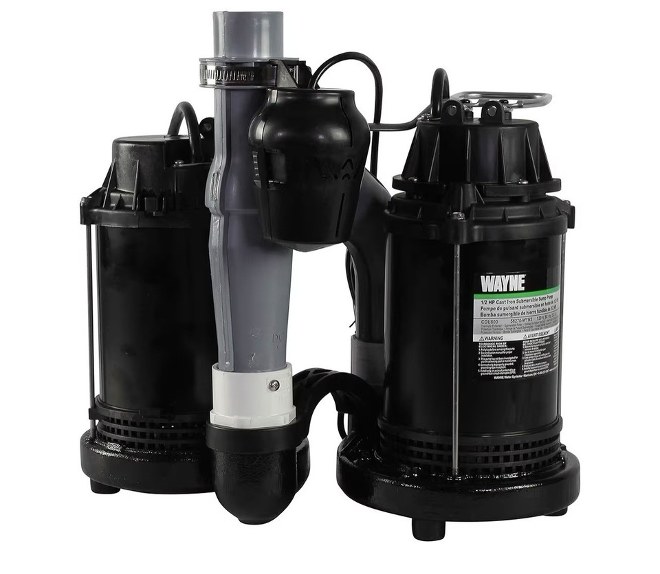 WAYNE - 1/2 HP Basement [Sump] [Pump] System with Integrated Vertical ...