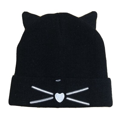Miniso Kids Girls Winter Knitted Black Cat Ears Cap Beanie NWT | eBay