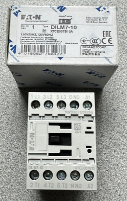 NEW EATON XTCE007B10A Contactor DILM7-10 110Vac 50Hz 120Vac 60Hz Coil ...