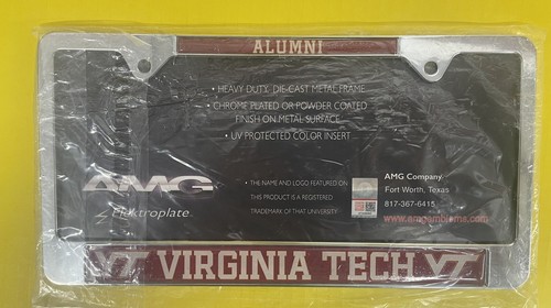 Virginia Tech Hokies Alumni Black Metal License Plate Frame | eBay