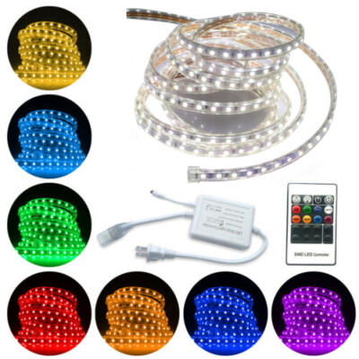 110V LED Strip Rope Light SMD 5050 Flexible Home Outdoor Tape ...