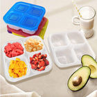 5 Pcs Bento Snack Food Containers, Divided Food Storage with Lids for ...