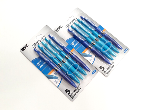 2 PACKS 10 PENS INC® FORMA™ COMFORT GRIP RETRACTABLE BALL POINT PENS ...