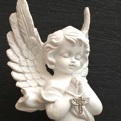 XXL 30cm Engel mit Kreuz Trauerengel Grabvase Grabschmuck Grablaterne ...