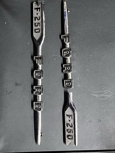 1960 Ford Truck F-250 HOOD SIDE EMBLEMS Original pair NAME PLATES | eBay