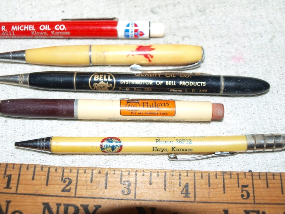 Mechanical pencils, 5 with gasoline company logos (S820) | eBay