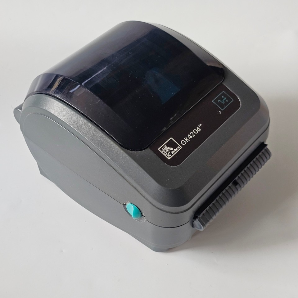 Zebra GK420d LAN USB Thermal Label Printer Peeler PSU Cables Roll 4x6 ...