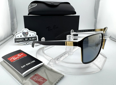 RAY-BAN RB3721CH 187/J0 TECH BLACK GOLD CHROMANCE POLARIZED SUNGLASSES ...