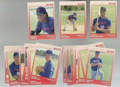 1988 STAR CHARLOTTE RANGERS SET ORANGE RARE W/SAMMY SOSA JUAN GONZALEZ ...