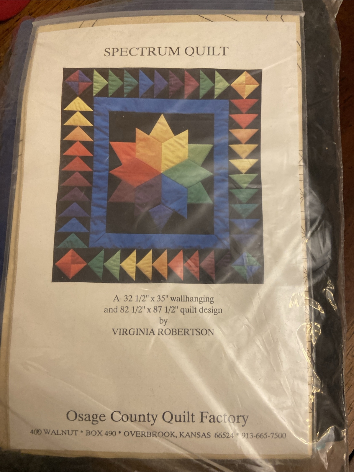 SPECTRUM QUILT OSAGE COUNTY QUILT FACTORY PATTERN UNCUT VIRGINIA ...