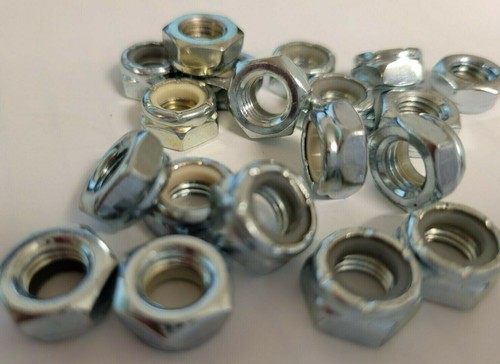 1/4-1/2 Fine Thread Grade 5 Nylon Insert Jam Lock Nuts Zinc Plated 100 ...
