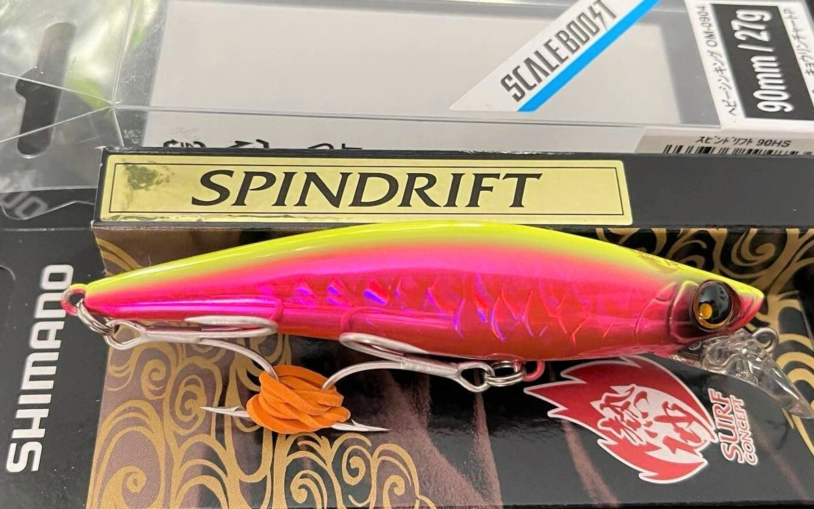 Shimano Spindrift Scale Boost 90HS App 3.5" 1oz Pink Chartreuse ...