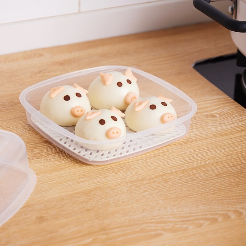 Microwave Oven Steamer Plastic Cook Container with Lid for Steamed Bun ...