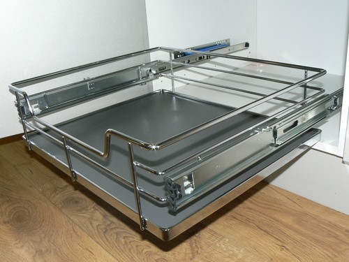 1 x SOLID Base Pull out Wire Basket Chrome Kitchen - ( 500mm ) SOFT CLOSING | eBay UK