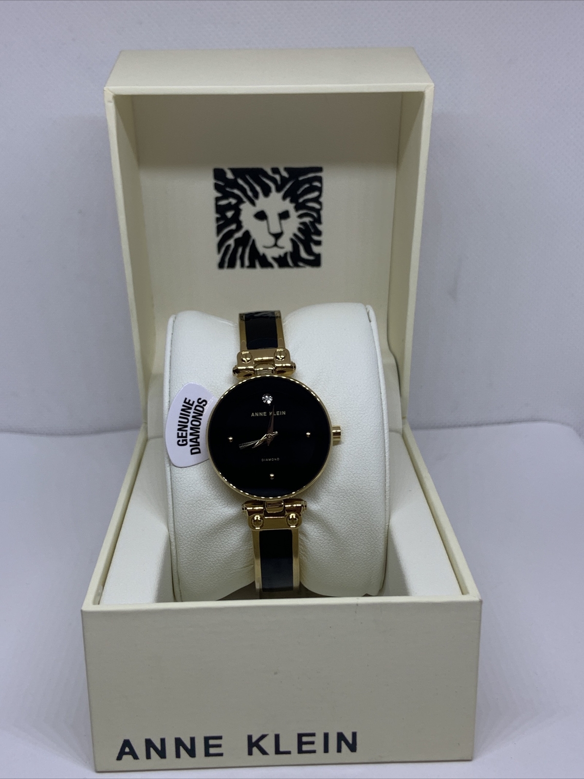 Anne Klein AK/1980BKGB Womens Analog Black Diamond Dial Quartz Wrist ...