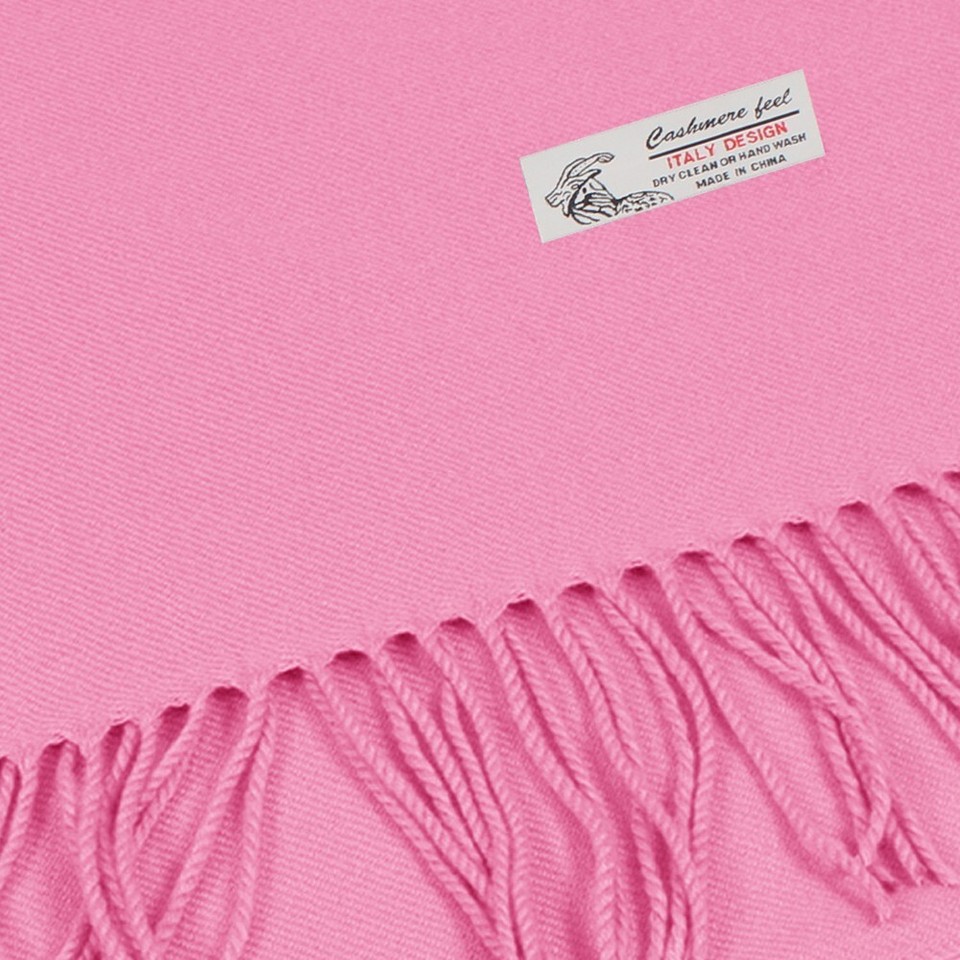 Women Scarf Pink Solid Plain Long Warm Soft for Winter Fashion 72"x12 ...