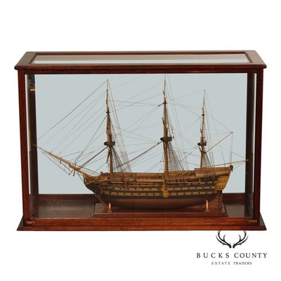 Model Ship 'HMS Victory' In Wooden Display Case | eBay