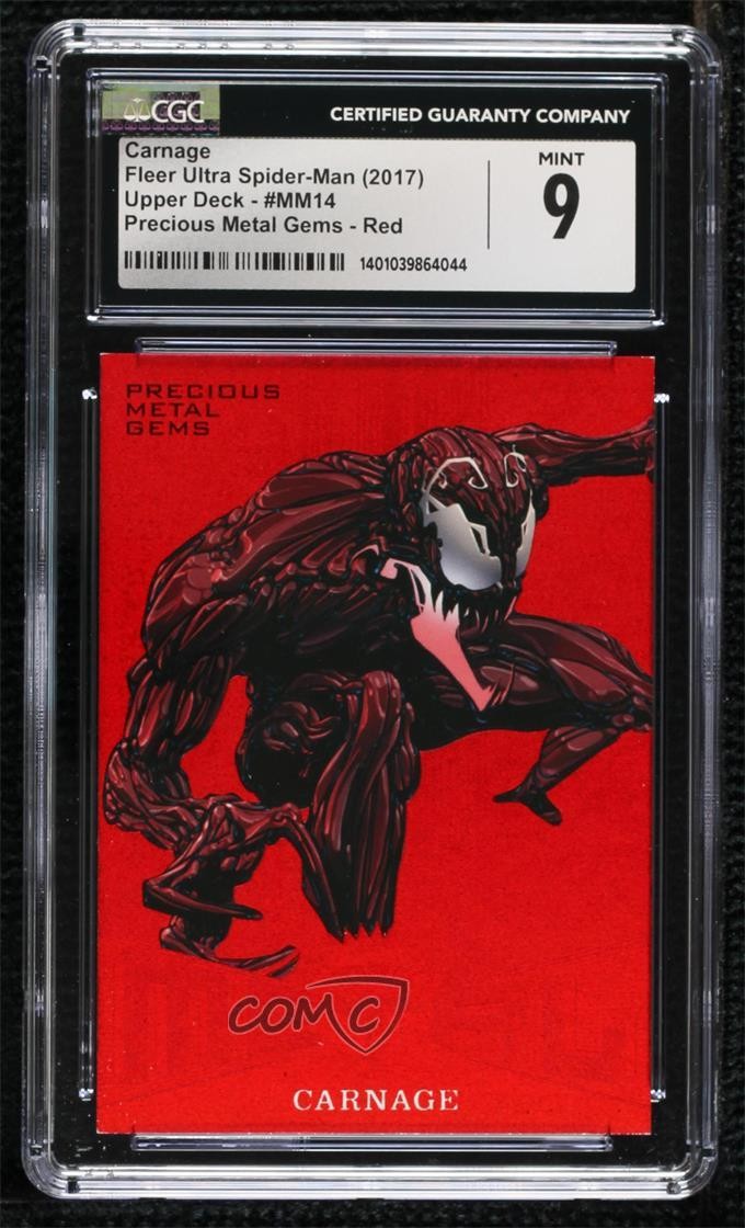 2017 Fleer Ultra Marvel Spider-Man Metal PMG Red 3/99 Carnage #MM14 CGC ...