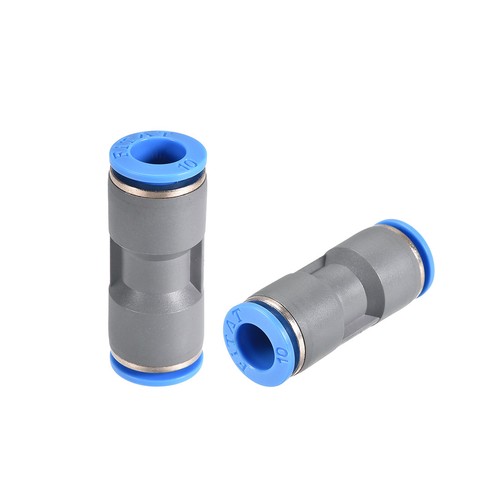 Straight Push Connectors 10mm Plastic Union Pipe Tube Fitting Grey 2Pcs ...