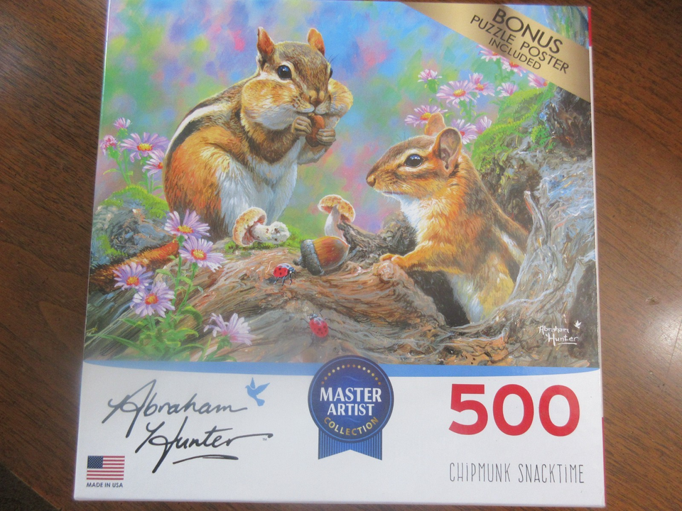 RoseArt 500 Piece Puzzle - Chipmunk Snacktime by Abraham Hunter | eBay