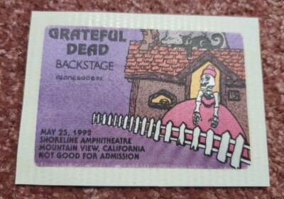 Grateful Dead Backstage pass sticker MAY 25 Shoreline Ampitheatre 1992 ...