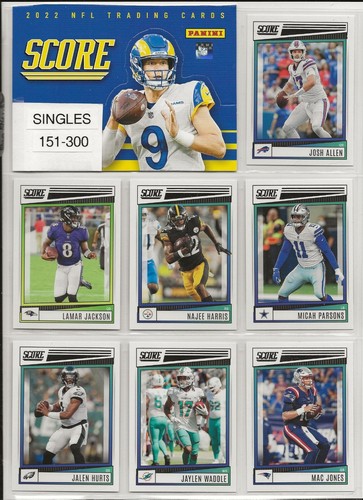 2022 Score Football Singles 151-300 U-Pick Complete Your Set | eBay