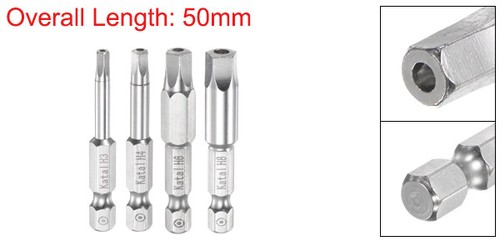 H3-H8 Magnetic Security Pentagon Screwdriver Bit Set 1/4" Hex Shank 2 ...