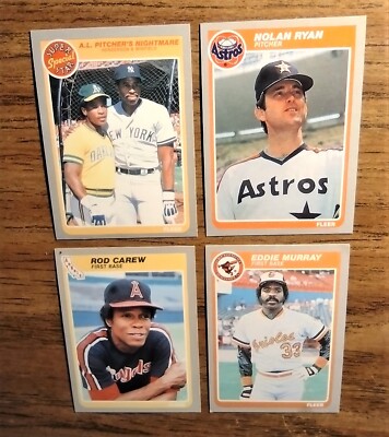 1984 FLEER (LOT OF FOUR) HOFERS RYAN HENDERSON MURRAY WINFIELD CAREW | eBay