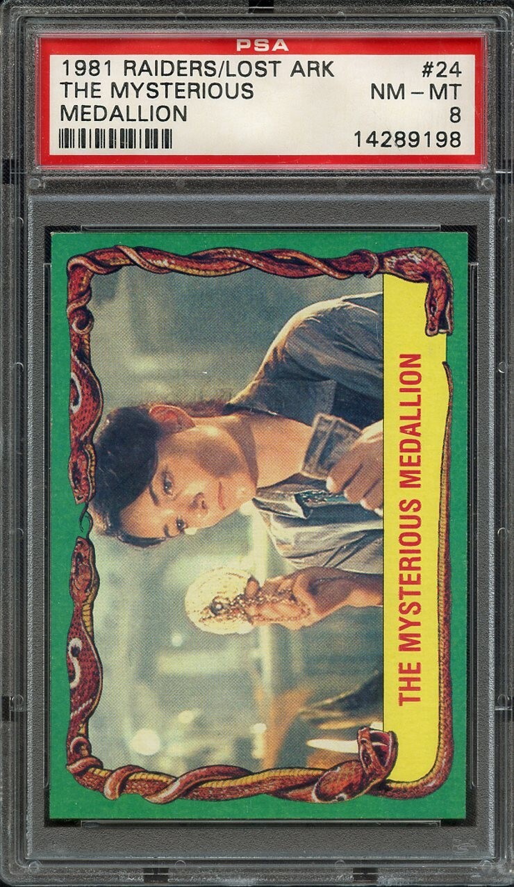 @ 1981 RAIDERS OF THE LOST ARK 24 THE MYSTERIOUS MEDALLION PSA NM-MT 8 ...