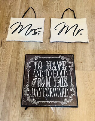 Hanging Mr And Mrs Wedding Signs - Table-Top To Have And To Hold Sign ...