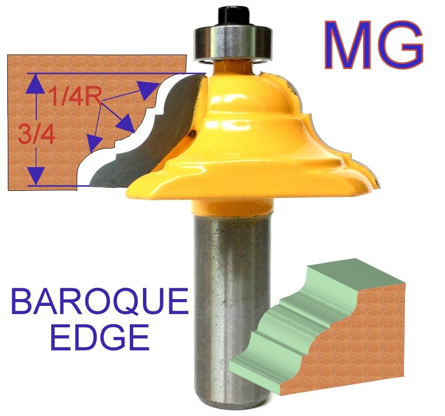1 pc 1/2" Shank Architectural Specialty Molding G Baroque French Router ...