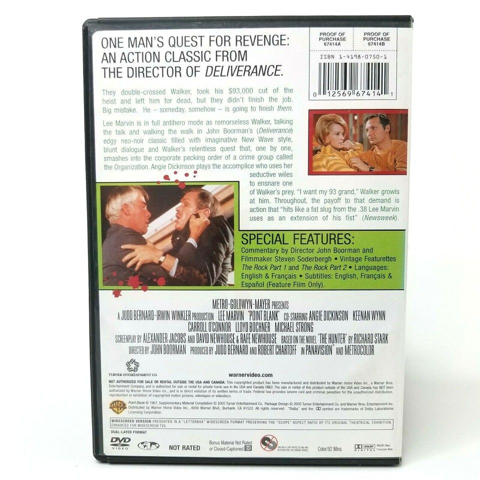 Point Blank (DVD, 2005) Lee Marvin, Angie Dickinson, Carroll O'Connor ...