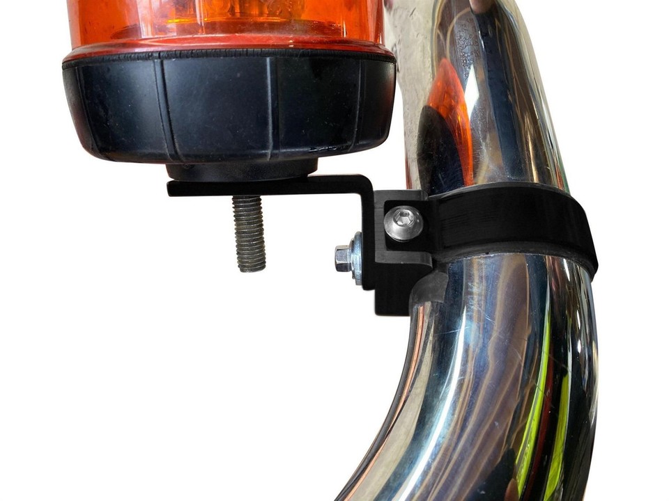 Black Stainless Steel Beacon and Air Horn Clamp To Fit Truck Roof Light ...