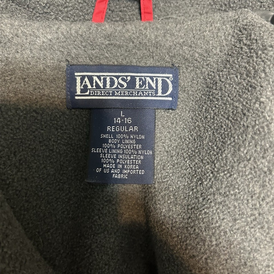 Lands End Squall Red Jacket Blue Fleece Lined Vintage Winter Coat Mens ...