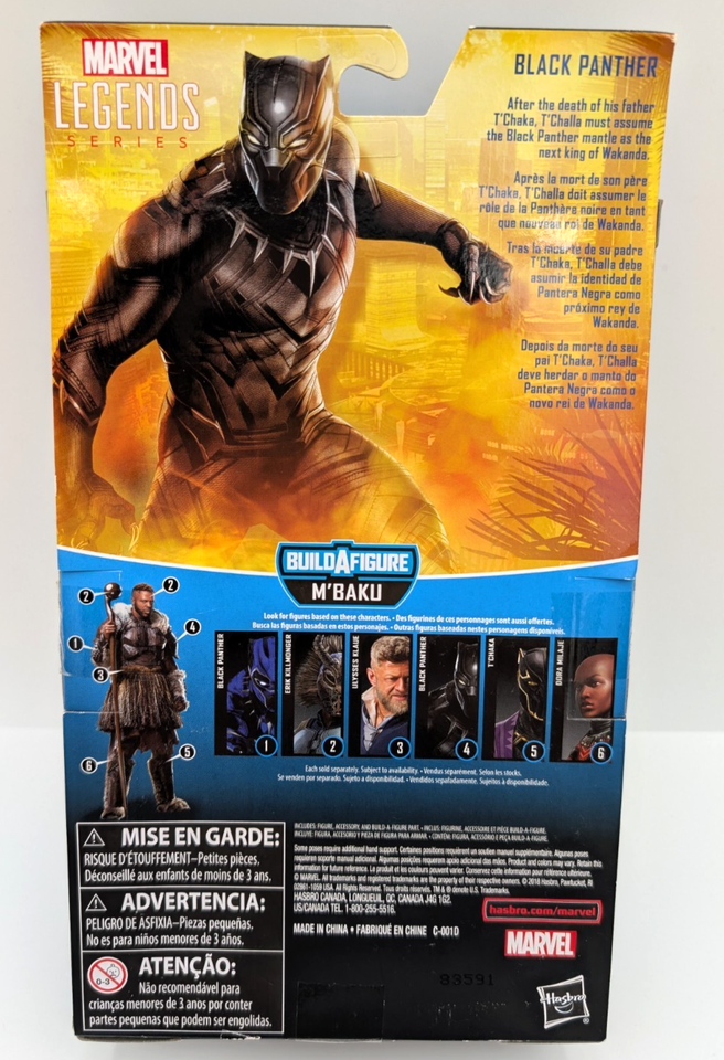 Hasbro Marvel Legends BLACK PANTHER Figure Black Panther Series 2 M ...