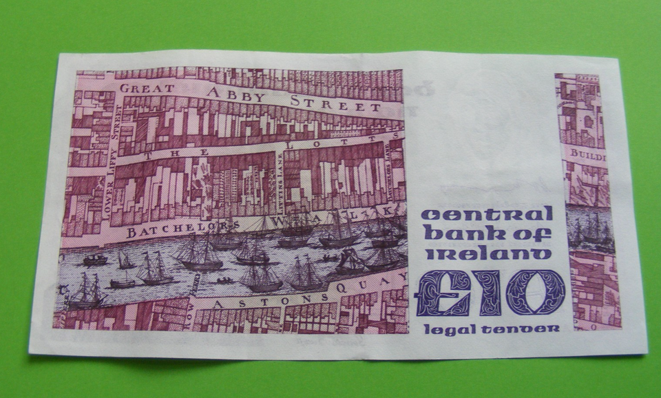 1978 Ireland Ten Pound Note Consecutive Pair Old Irish £10 Banknote ...
