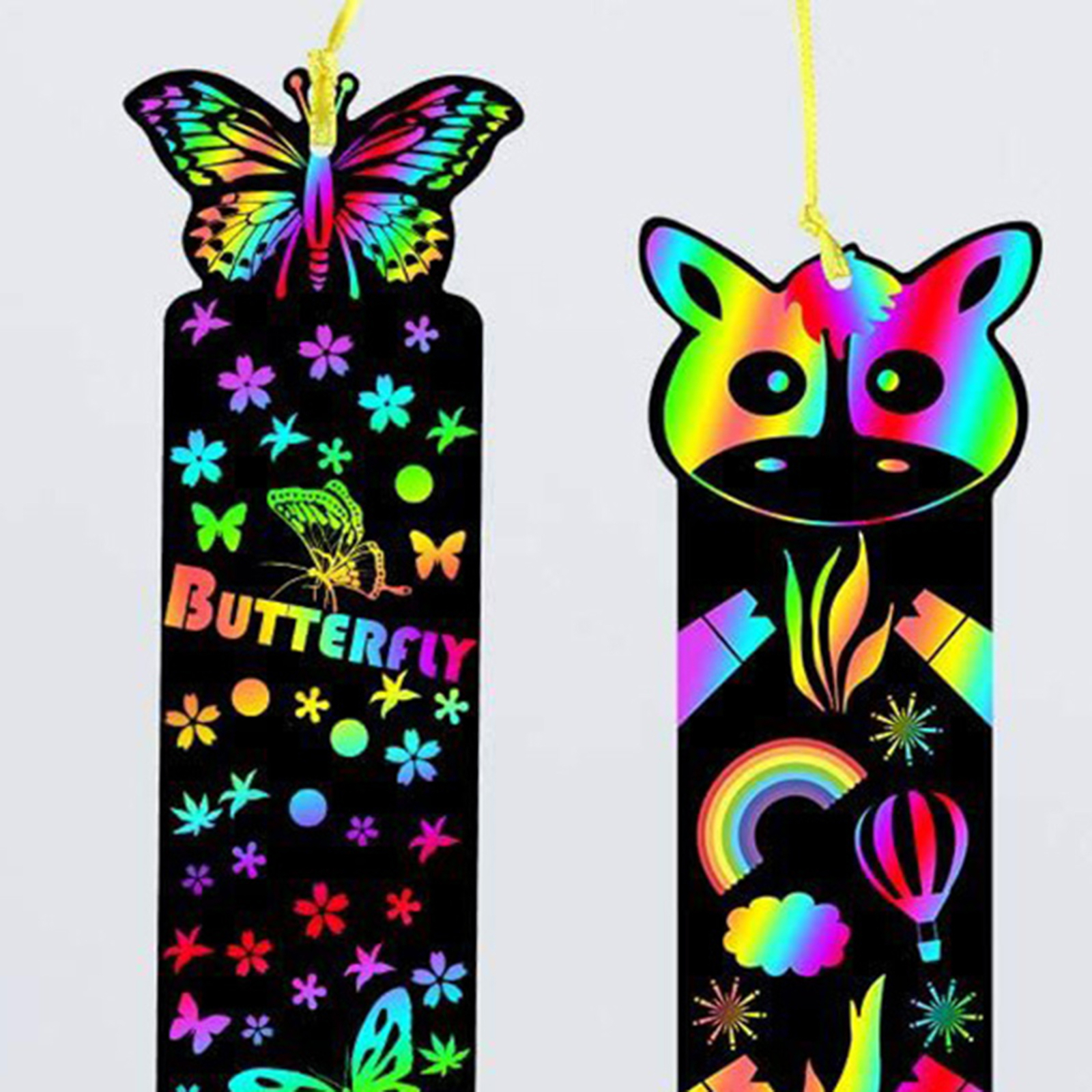1 Set Scratch Drawing Bookmark Ribbon Lanyard Decorative Parent-child ...
