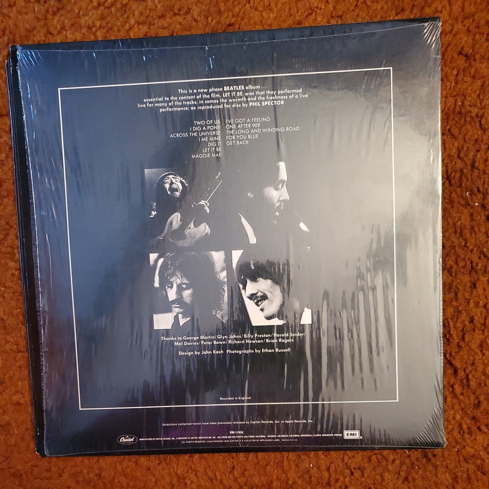 Beatles-Let It Be-Capitol-Purple Label-ORIGINAL-Vinyl-SW-11922 W/ Promo ...