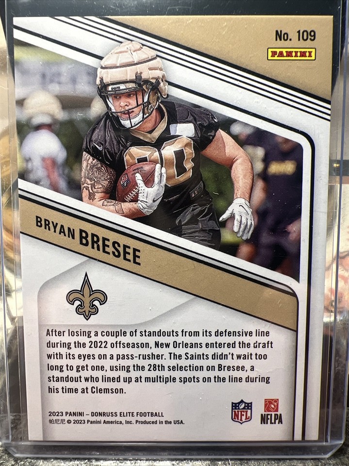 2023 Panini Donruss Elite Bryan Bresee Rookie Card /999 No. 109 Saints ...
