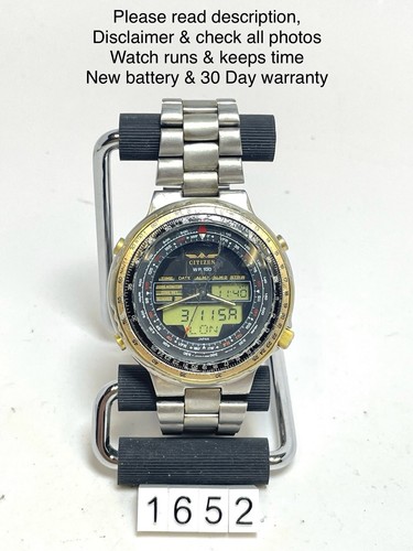 Citizen Wingman C080-088506 Analog Digital Pilot Watch New Battery ...