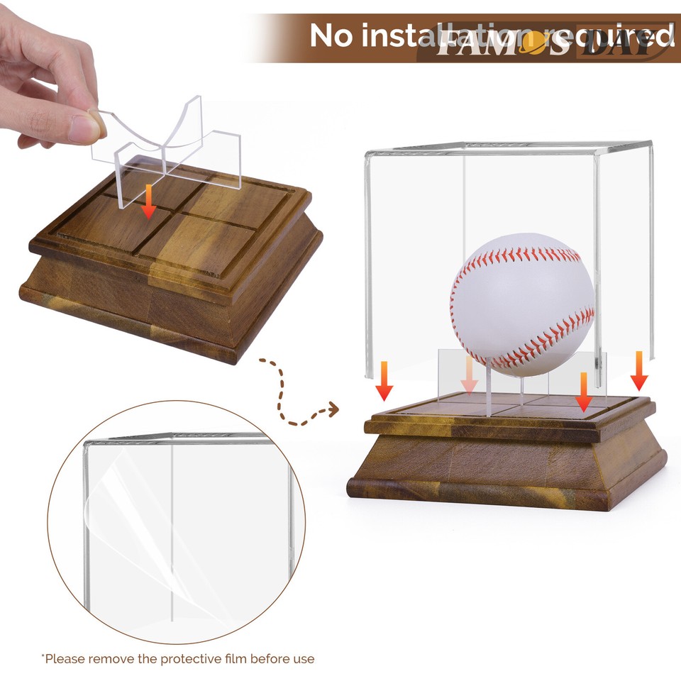 Clear Acrylic Baseball Display Case Cube Box for Autographed Balls ...