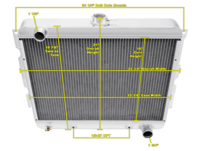 3 Row Radiator For 22 Inch Core Mopar Small Block Configuration | eBay